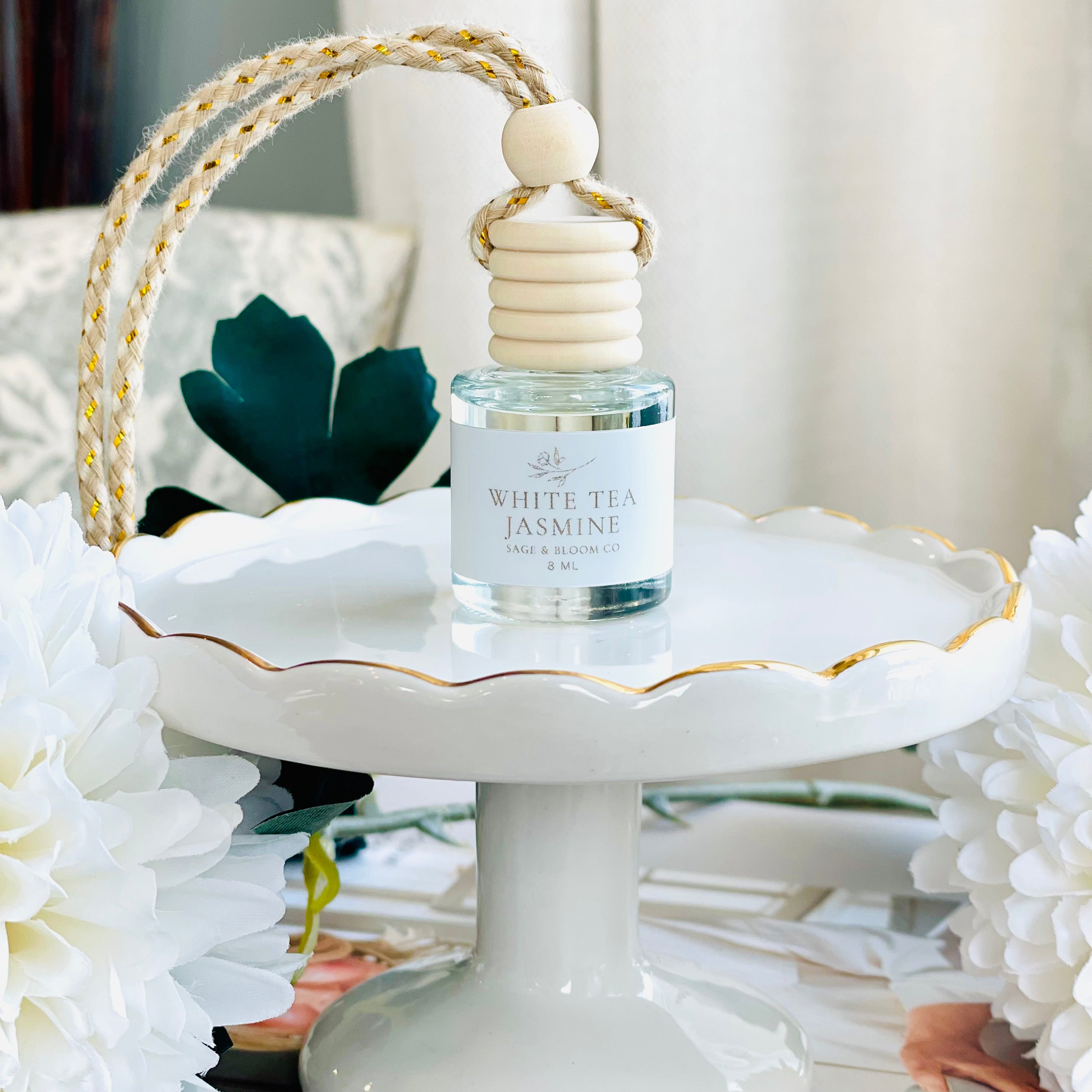 White Tea Jasmine Car Diffuser – Sage and Bloom Co
